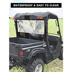 ZIDIYORUO Soft Rear Windshield for Yamaha Rhino & Massimo UTVs - PVC Windscreen with Excellent Visibility, Waterproof & Tough Against Punctures, Tears & Abrasion.