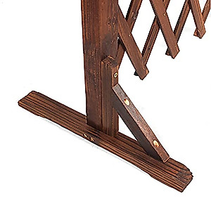 Large Fence,Wood Fence Grid Decoration Telescopic Guardrail Edging Fencing Privacy Fence Indoor Outdoor Garden Fence