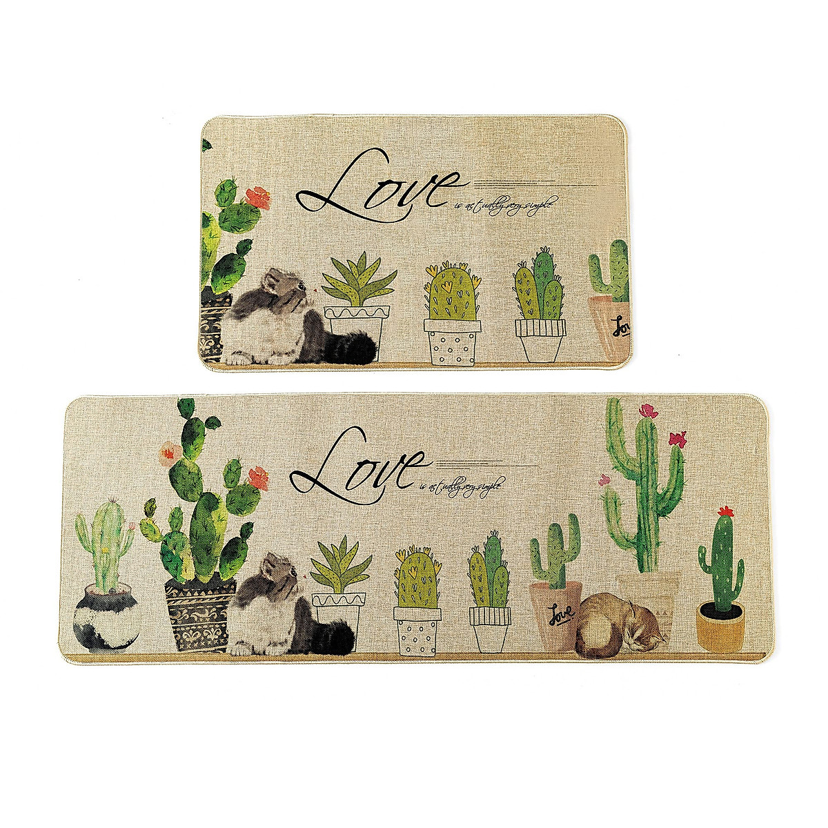 Kitchen Rugs and Mats - Anti Fatigue Kitchen Floor Mats Non Skid Kitchen Floor Mats Rubber Back Absorbent Kitchen Rug Set 2 Piece 17''x29''+17''x47'' LISIBOOO