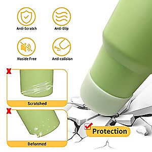 Cup Accessories for Stanley 40 oz Tumbler with Handle, Leak-Proof Tumbler Lids & Reusable Straws & Silicone Boot with Cleaner Brush and Straw Cover Cap for Adventure Quencher 40oz (2 sets)