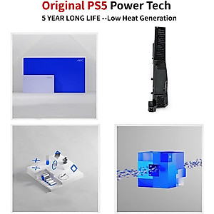 Diyeeni Power Supply 400DR Internal Replacement for PS5, Power Supply Battery Unit for PlayStation 5, Game Console Power Adapter with Power Cord, 100 to 127V/200 to 240V(US)
