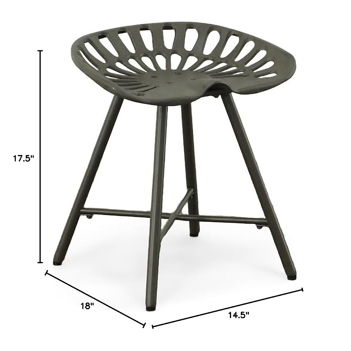 Carolina Classic Jace Tractor Seat Fireside Bench in Industrial Gray