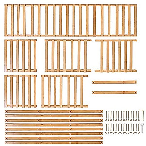 Bamboo Plant Stand Rack 4 Tier Indoor&Outdoor Multiple Flower Pot Holder Shelf Planter Display Shelving Unit for Patio Garden, Living Room, Corner Balcony and Bedroom (13 Flowerpots)