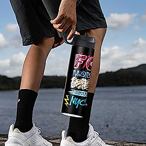 AGH 24oz Insulated Water Bottles Sublimation Tumblers, Stainless Steel Leakproof Water Bottle with Straw, Vacuum Wide Mouth Sports Thermos for Travel, Office, Fitness, Outdoor Activities