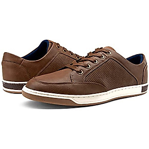 Jousen Men's Sneakers Classic Retro Casual Shoes for Men Breathable Business Dress Sneaker (A81Q07 Dark Brown 10.5)