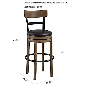 Ball & Cast Swivel Pub Height Barstool 29 Inch Seat Height Light Brown Set of 1