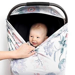 Moody Park Baby - Baby Car Seat Covers and Nursing Cover (Floral Olivia), car seat Covers for Babies, car seat Cover for Babies