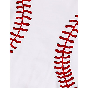 COSLAND Baby Baseball Outfit Infant Boys Cotton Bodysuit, White, 3-6 Months