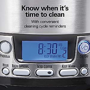 Hamilton Beach Brewstation Programmable Dispensing Drip Coffee Maker with 12 Cup Internal Brew Pot, Removable Reservoir, Black & Stainless Steel