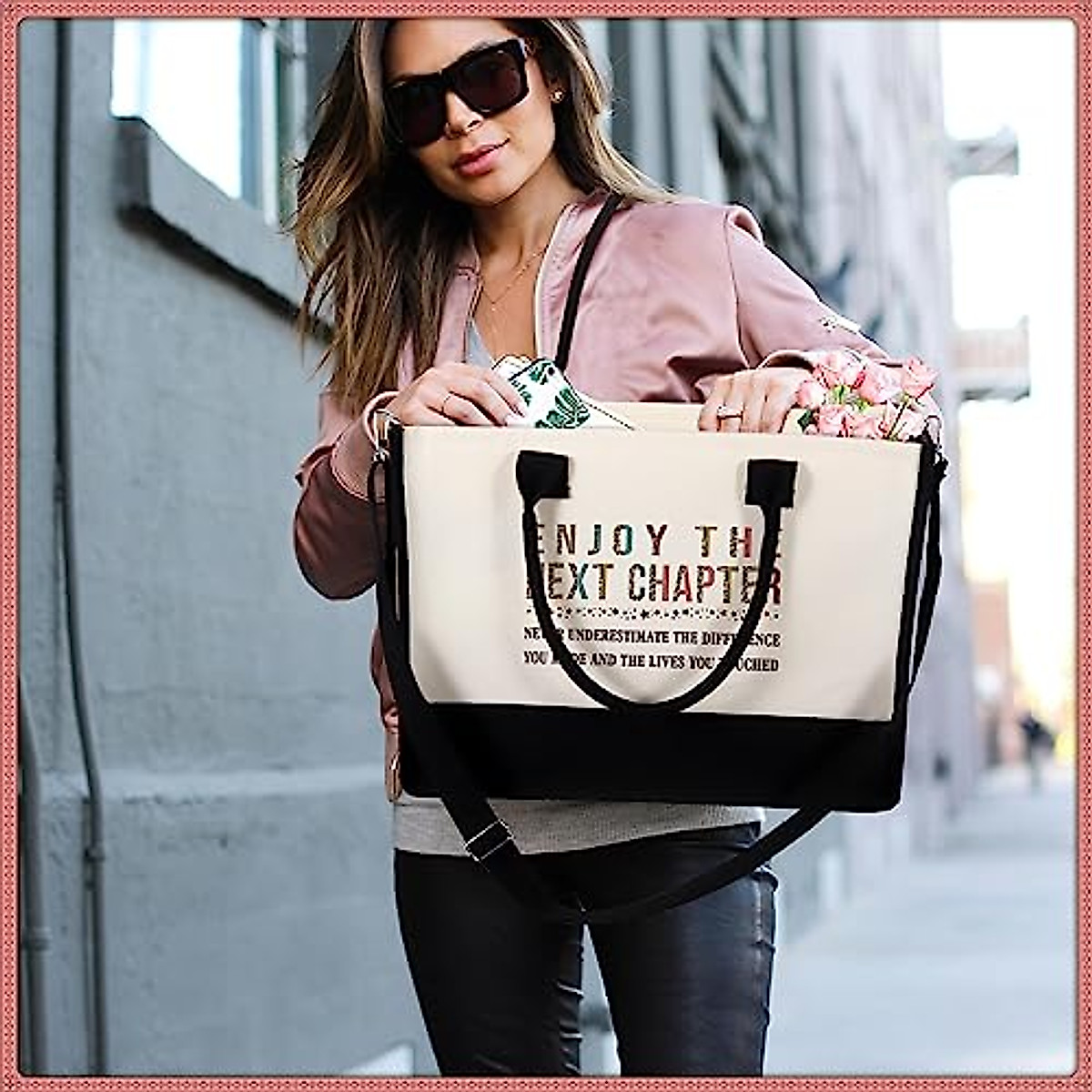 GevGuxLuo Retirement Gifts for Women 2024, Coworker Gifts Going Away Gift Leaving Gift Farewell Gift for Coworker Colleague Boss Leader Friends -Funny Tote Bag Gift for Coworker