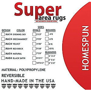 Super Area Rugs Homespun Braided Rug Indoor Outdoor Rug Textured Durable Patio Deck Carpet, Black & Red, 2' X 6' Runner