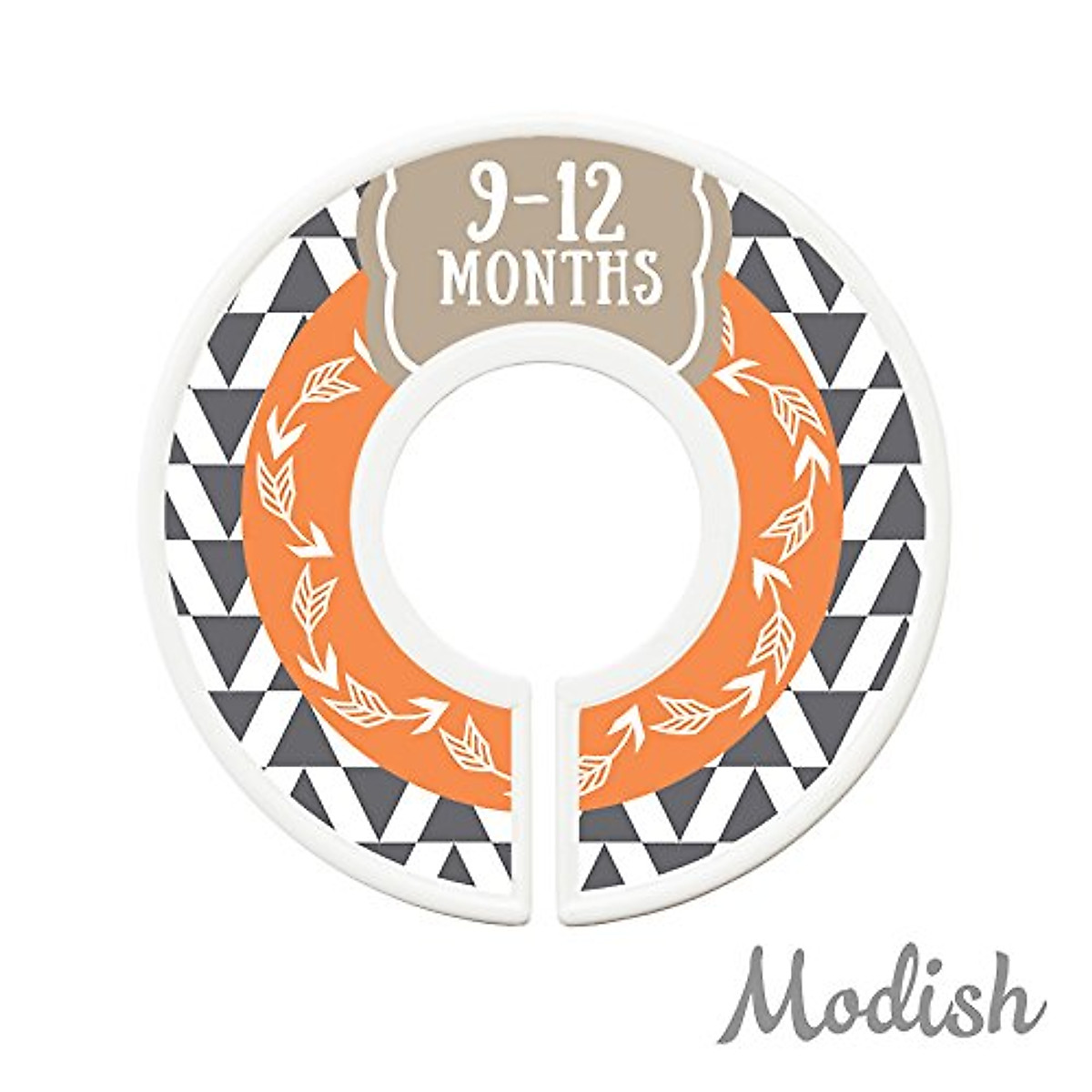 Modish Labels Baby Clothes Size Dividers, Baby Closet Organizers, Closet Size Dividers, Baby Closet Organizers, Clothes Organizer, Neutral, Boy, Woodland, Arrows, Nordic, Boho, Tan, Orange (Baby)