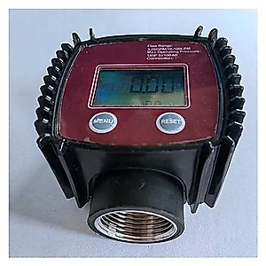 Flow Control Meter Oil Fuel Flow Meter, K25 Water Flow Meter LCD Flow Meter, Pipeline Liquid Flow Meter Sensors 2.3-3.3V Used in Petroleum,Food, Etc. (Color : Black, Size : 1)