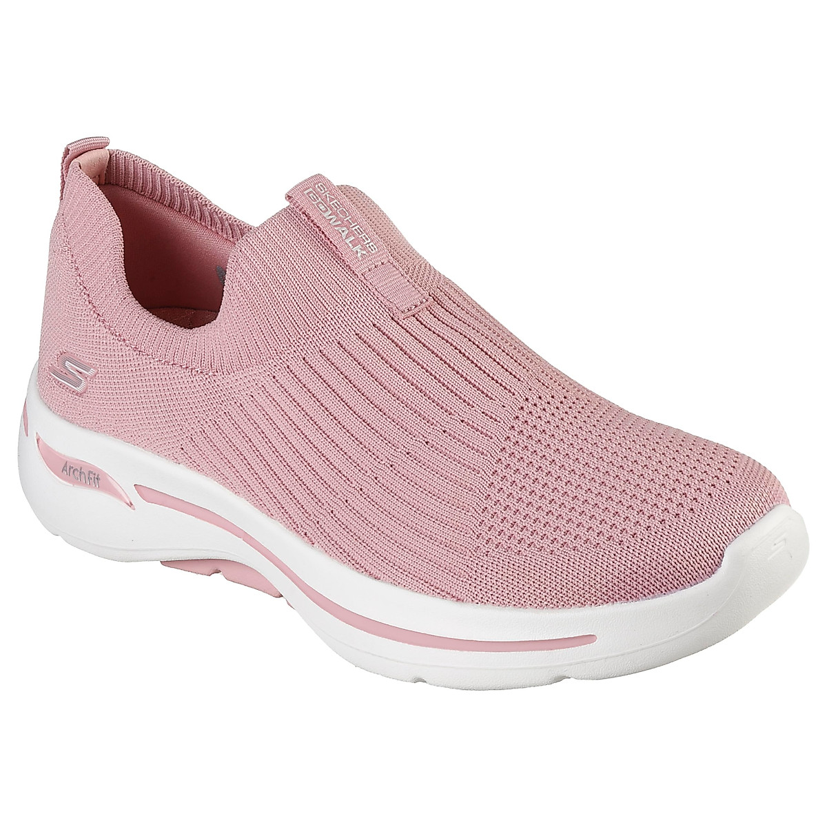 Skechers Women's Go Walk Arch Fit Iconic Slip On Walking Shoe Pink 9 Medium US