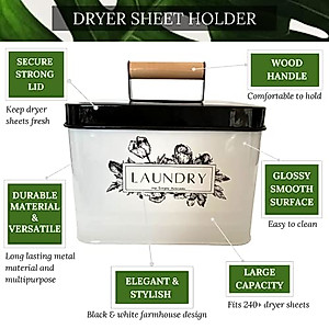 Dryer Sheet Holder Spray Bottles Set, Farmhouse Decor Fabric Softener Dispenser for Laundry Room Organization and Storage, 2 Pack Spray Bottles for Cleaning Solutions, House Warming Gifts New Home