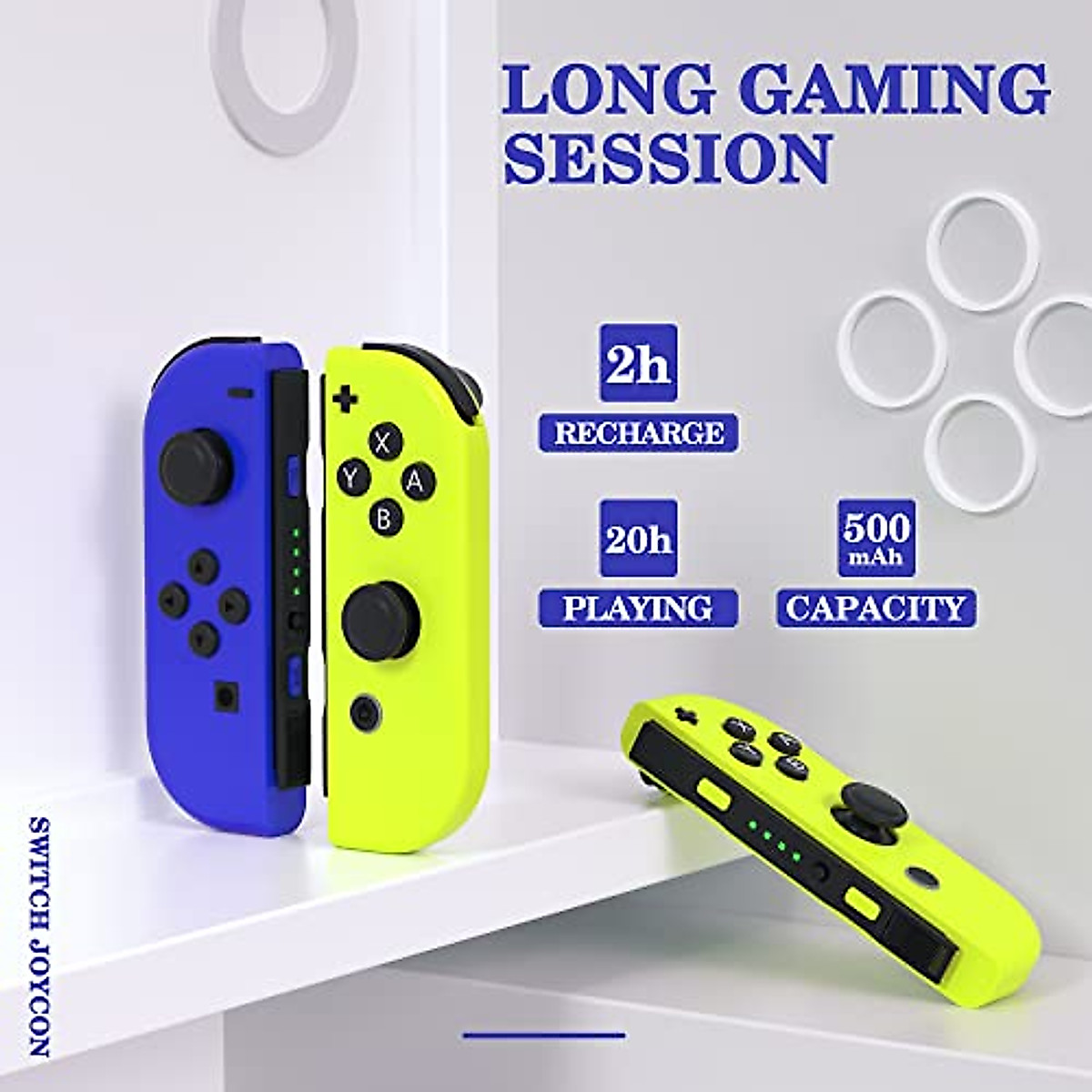 ZNIKVW Joycon Controller Compatible for Switch, Wireless Joy Cons Replacement for Switch Controller, Left and Right Switch Joycons Support Dual Vibration/Wake-up Function/Motion Control