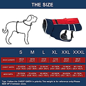 JOYELF Winter Warm Dog Coat, Reflective Waterproof Dog Jacket with Harness Traction Belt, Adjustable Size Windproof Dog Vest Warm Dog Apparel for Small to Medium Dogs - Medium Size