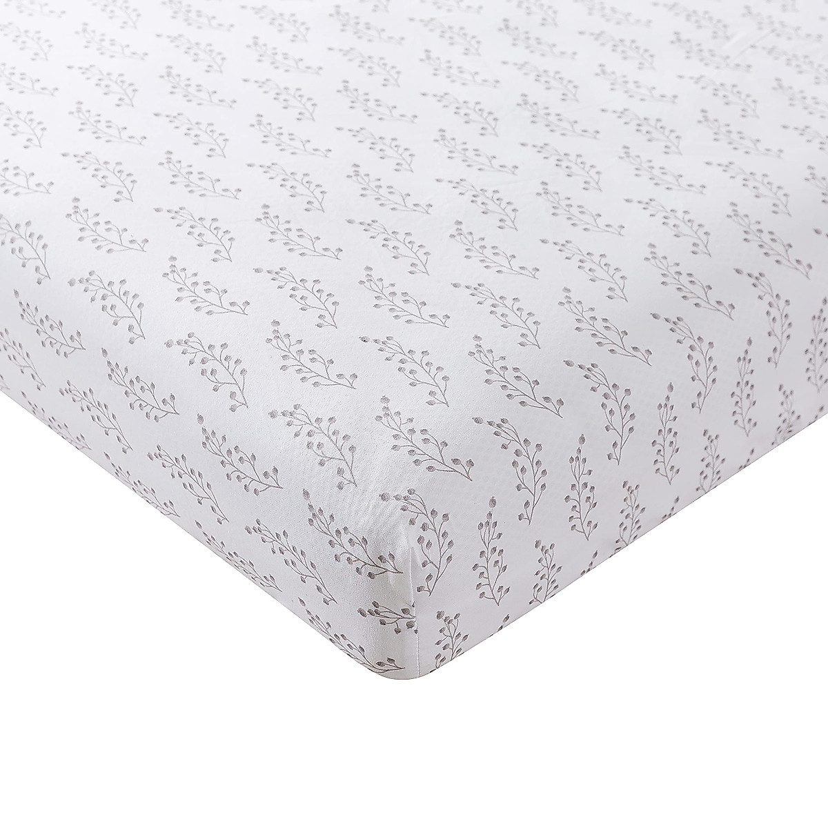 Soul & Lane 3-Piece Crib Bedding Set for Girls: Pink and Gray Quilt Blanket, Floral Fitted Crib Sheet, Changing Pad Cover, Floral Blush Pink and Grey Baby Girl Crib Bedding Set