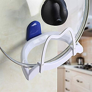 NEIDE Kitchenware Rack Kitchen Pan Rack Organizer Adjustable Pot Lid Holders Bakeware Rack Cookware Pantry Cabinet Storage Stand-Purpose Pot Pan Lid Cover C Board Rack Holder Orange