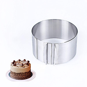 Meech Cake Ring Mold 6 to12inch Adjustable Cake Mousse Mould Cake Decor Mold Ring Molds for Baking 6 Stainless Steel
