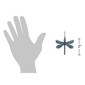 Rain 2" Copper Turquoise Patina-Style Dragonfly Earrings