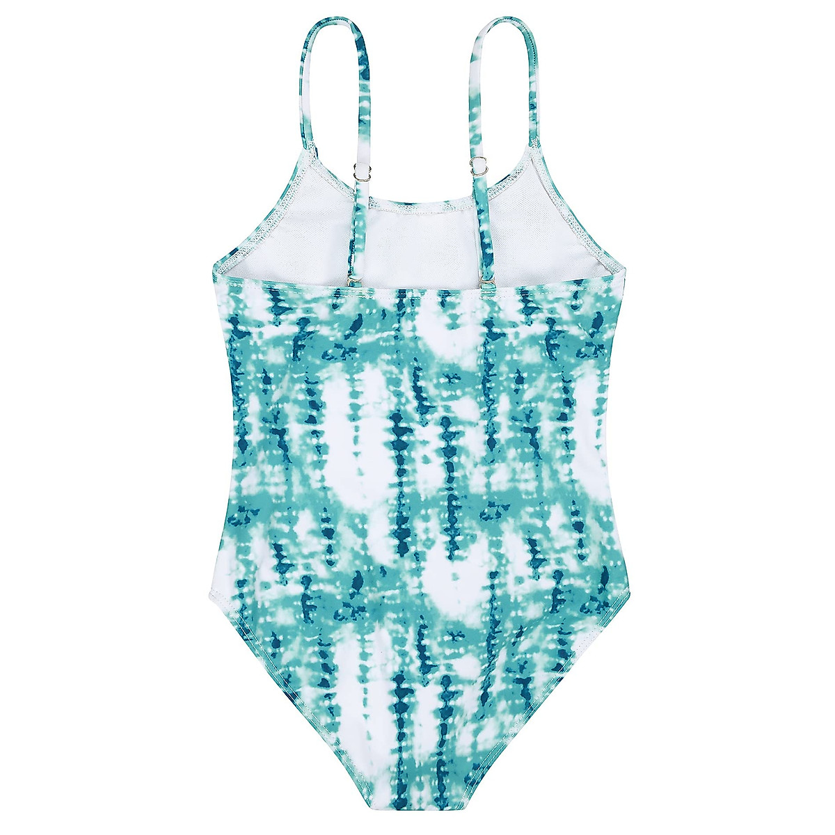 Toddler Girl Swimsuit UPF 50+ Sun Protection Girl One Piece Bathing Suit Girls' Swimwear Green Tied Dyed 7-8T