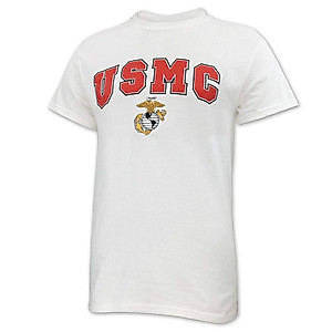 Armed Forces Gear United States Marine Corps Arch Eagle Globe Anchor Short Sleeve T-Shirt, X-Large (White)