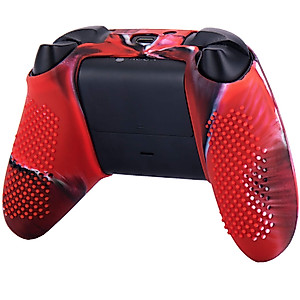 YoRHa Silicone Cover Skin Case for Xbox Series X/S Controller x 1(Camouflage Red) with Thumb Grips x 10