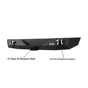 EAG Rear Bumper with 2"Hitch Receiver Fit for 07-18 Wrangler JK Offroad