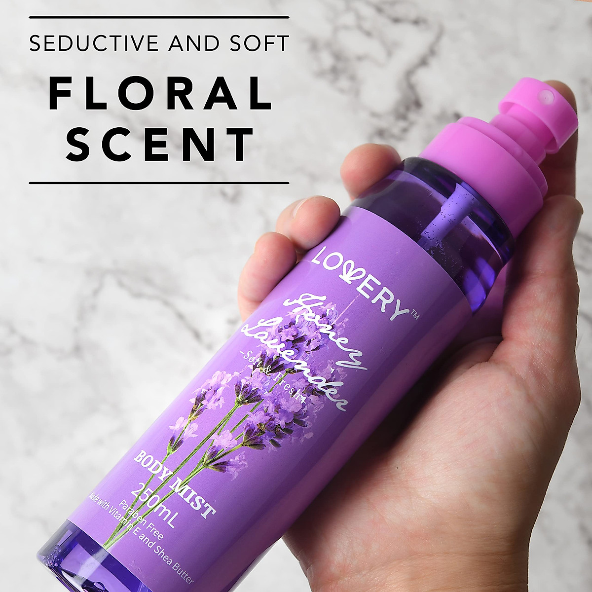 Bath and Body Gift Set for Women & Men, Honey Lavender Home Spa Set With Natural Extracts, Vitamin E, Shea Butter - Shower Gel, Body Lotion, Body Mist, Personal Self Care Kit, Body Care Travel Set