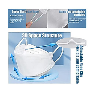 Black KF94 Mask 50PCS for Adult Protective 3D Face Safety Dust Mask 4 Ply Disposable Face Mask Suitable for daily protection