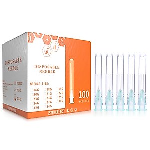 32 Gauge 1/2 Inch Luer Lock Luer Slip Dispensing Accessories, Individually Packaged, 100Pack
