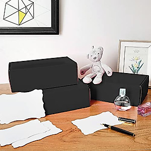 12 Pack Small Medium Black Gift Boxes Corrugated Packaging Boxes Mailers for Small Business, Recyclable Cardboard Mailing Boxes with 24 Pieces Blank Gift Cards and Paper Fillers (9x6x3 Inch, Black, 12 Pack)