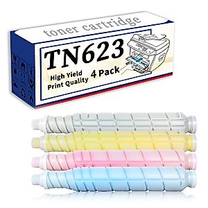 High Yield TN623 Toner Cartridge Compatible Replacement for Konica Minolta Bizhub C71cf Printer 4 Color