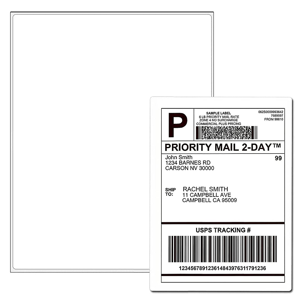 NefLaca 100 Full Sheets Sticker Paper for Laser & Ink Jet Printers, 8.5" x 11" Full Sheet Address Shipping Label, 100 Sheets 100 Labels