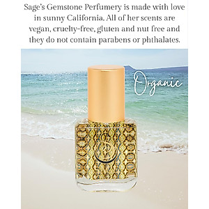 Onyx Organic Perfume Oil Extract Roll-On by Sage- 1/4 oz, Vegan & Cruelty-Free, Earthy Scent, Black Coconut, Vanilla, Oakmoss