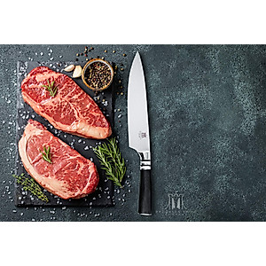 Brooklyn Knife Co. Chef Knife - Japanese Seigaiha Series - Etched High Carbon Steel 8-Inch