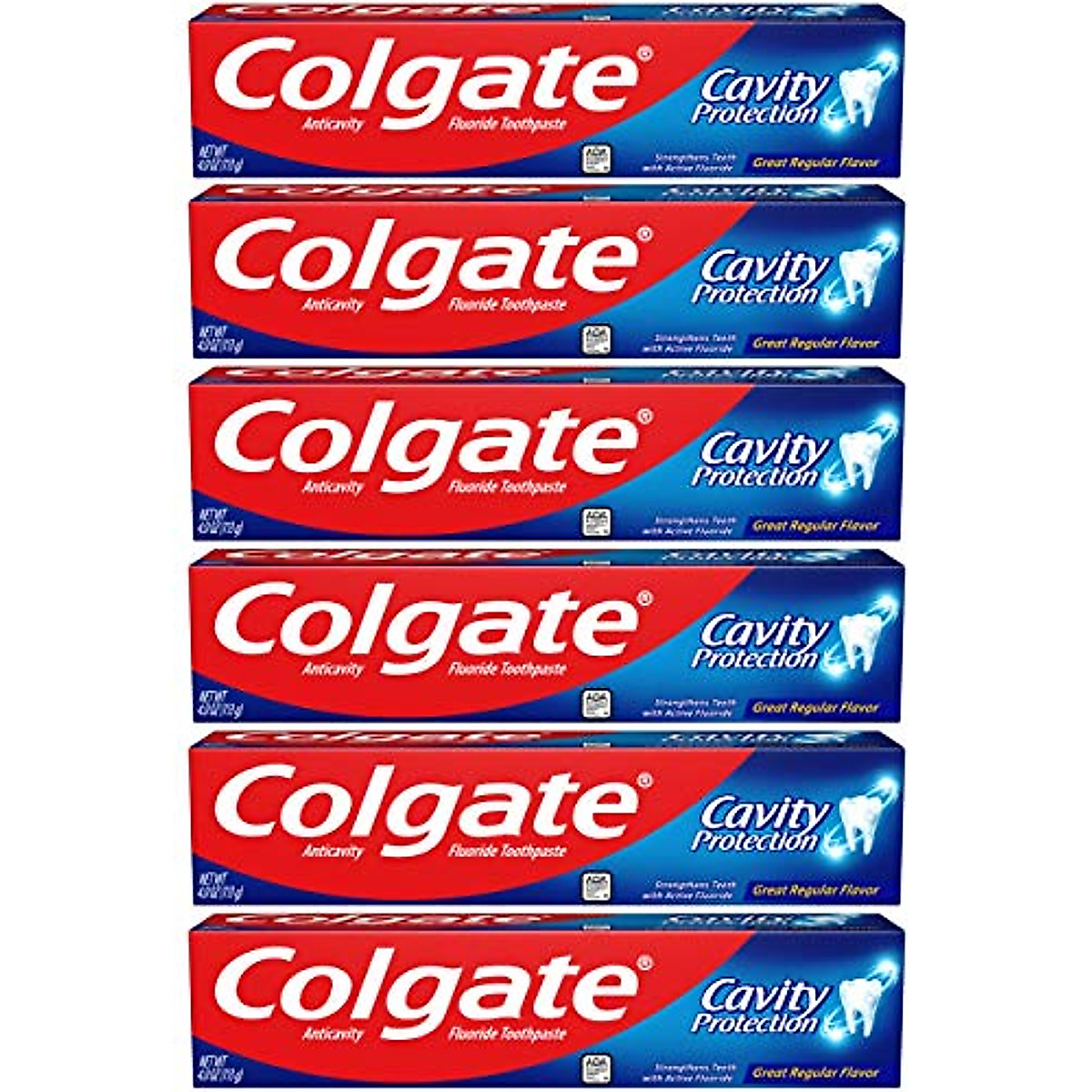 Colgate Cavity Protection Toothpaste with Fluoride - 4 Ounce (Pack of 6)