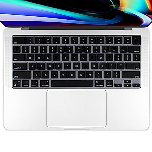 Batianda Premium Gradient Color Keyboard Cover for New MacBook Pro 14'' Pro 16'' 2024 2023 M4 M3 M2 M1 Pro/Max Chip & New MacBook Air 13 15 inch Soft-Touch Silicone Protective Skin,Black