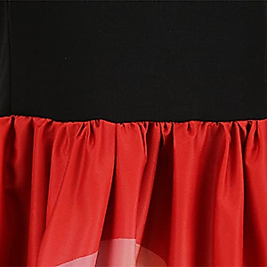 QUFECH Halloween Costumes For Women, Alice In Wonderland Costume Adult Women Maleficent Costume Kids Plus Size Bat Costume Women's Fashion Print Long Sleeve Square Neck Casual Hem Dress (XXL, Red)