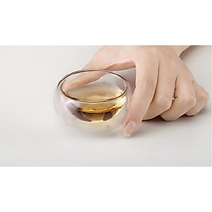 Yeme Double-walled Small Glass Tea Cups 50ML/1.7oz S01 (Set of 6)