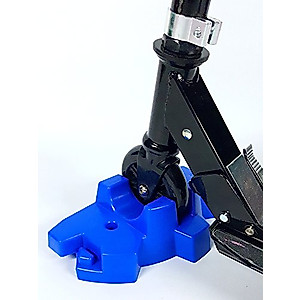 50 Strong Scooter Stand - Fits Most Scooters - Interlocking Offset Extra Stable Base - Blue