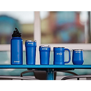 BANZ Double Walled, Insulated Water Bottle - Large, Stainless Steel and Re-useable Vacuum Insulated Flask Includes Bonus Sports Lid - 32 oz - Blue