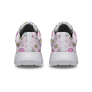 Unicorn Shoes for Women Tennis Running Shoes Cute Unicorn with Rainbow Sneakers Gifts for Girls Ladies White Size 5