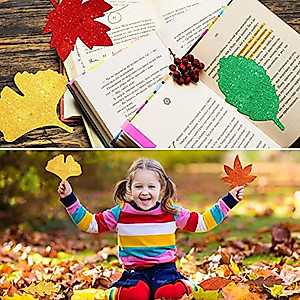 120 Pcs Glitter Paper Leaf Cutouts Fall Bulletin Board Cut Outs Fall Paper Leaf Cutouts Fall Cardboard Cutouts for Autumn Bulletin Board Classroom Thanksgiving Decor (Leaf)