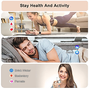 HXQHSTBG Smart Watch for Men Women,1.8" Smart Watches with Bluetooth Call (Answer/Make Calls) with fitness Tracking Heart Rate/Sleep Monitor,100 Sport Modes Smartwatch for Android Phones(Beige).