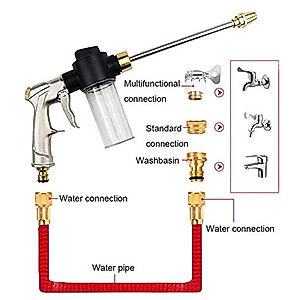 Durable Water Gun Garden Hose Adjustable Nozzle Telescopic Hose High Pressure Electric Washing Machine Garden Cleaning Sprayer Irrigation Accessories (Color : Dark Grey, Lengh : 100ft 30m)