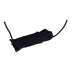 METER STAR 3/16" x20 Feet Black Elastic Cord Elastic Nylon Cords Kayak Deck Stretch String Rope & Tie Down Trailer Strap,Gravity Chair, Marine Grade (Black, 3/16" x20Feet)