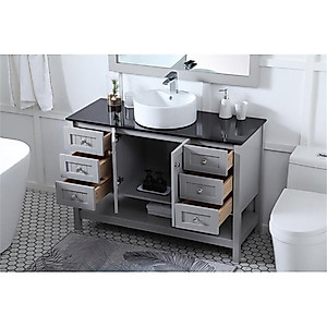 Elegant Kitchen and Bath 48 inch Vessel Sink Bathroom Vanity Cabinet - Gray
