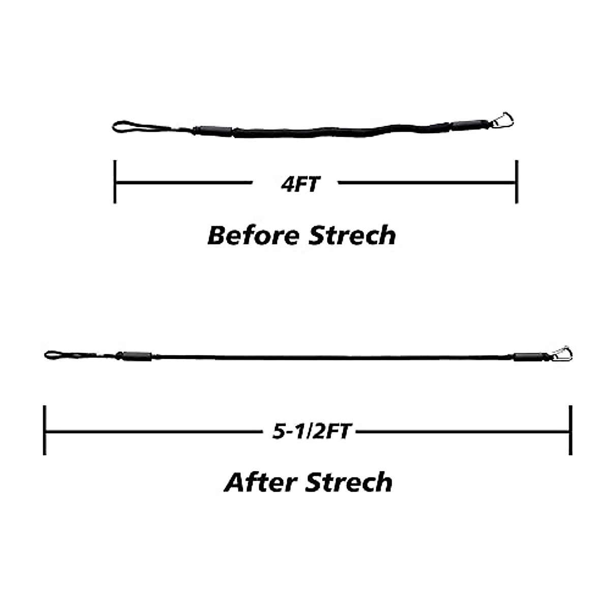 Boat Bungee Dock Line,Marine Mooring Rope with Stainless Steel Clip,Boating Gift for Men,Accessory for Power Boat,SeaDoo,Jet Ski,Pontoon,WaveRunner,Dinghy,Bass Boat,Kayak,Watercraft PWC,Canoe,2 Pack